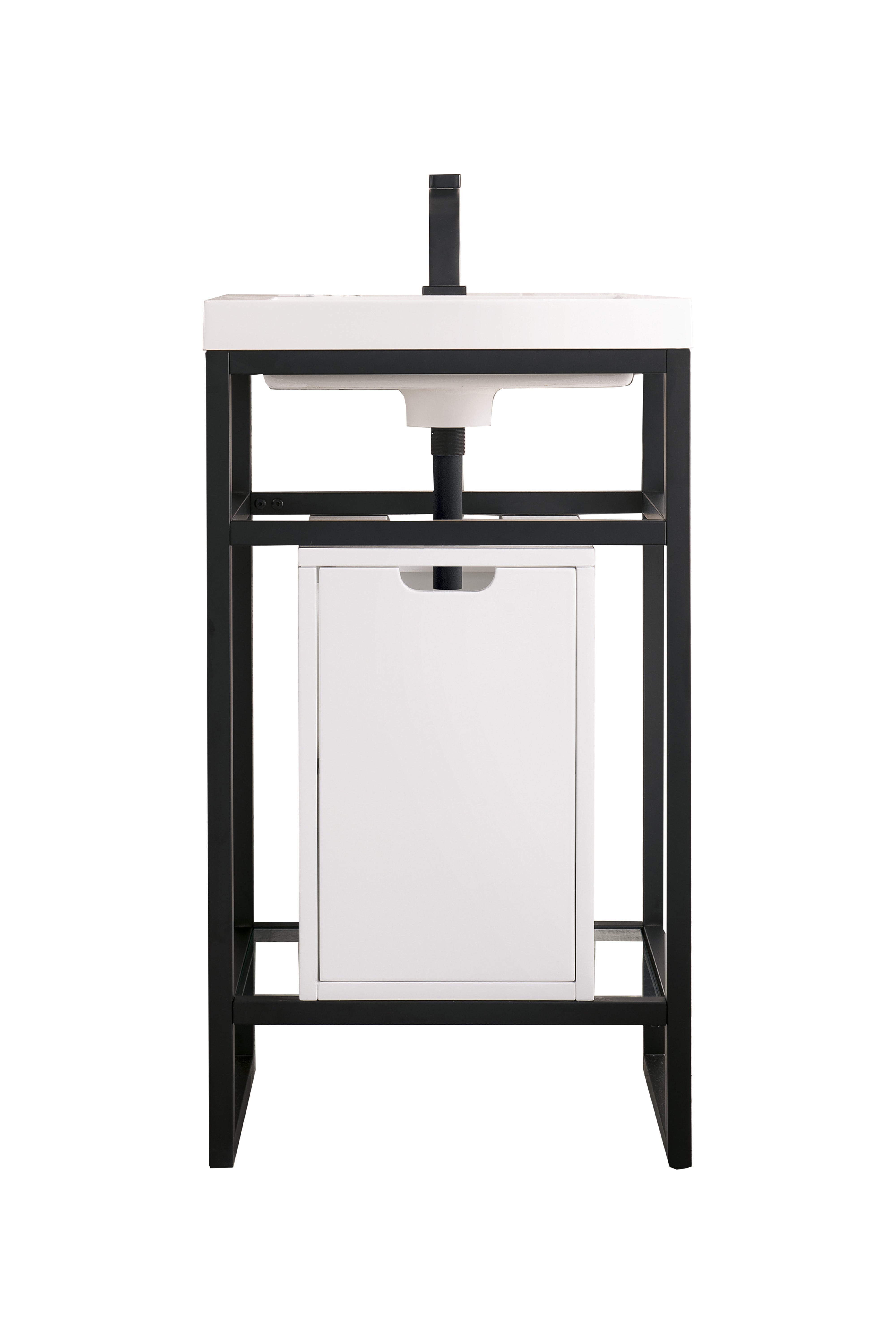 Boston 20" Stainless Steel Sink Console Single Vanity in Matte Black ...