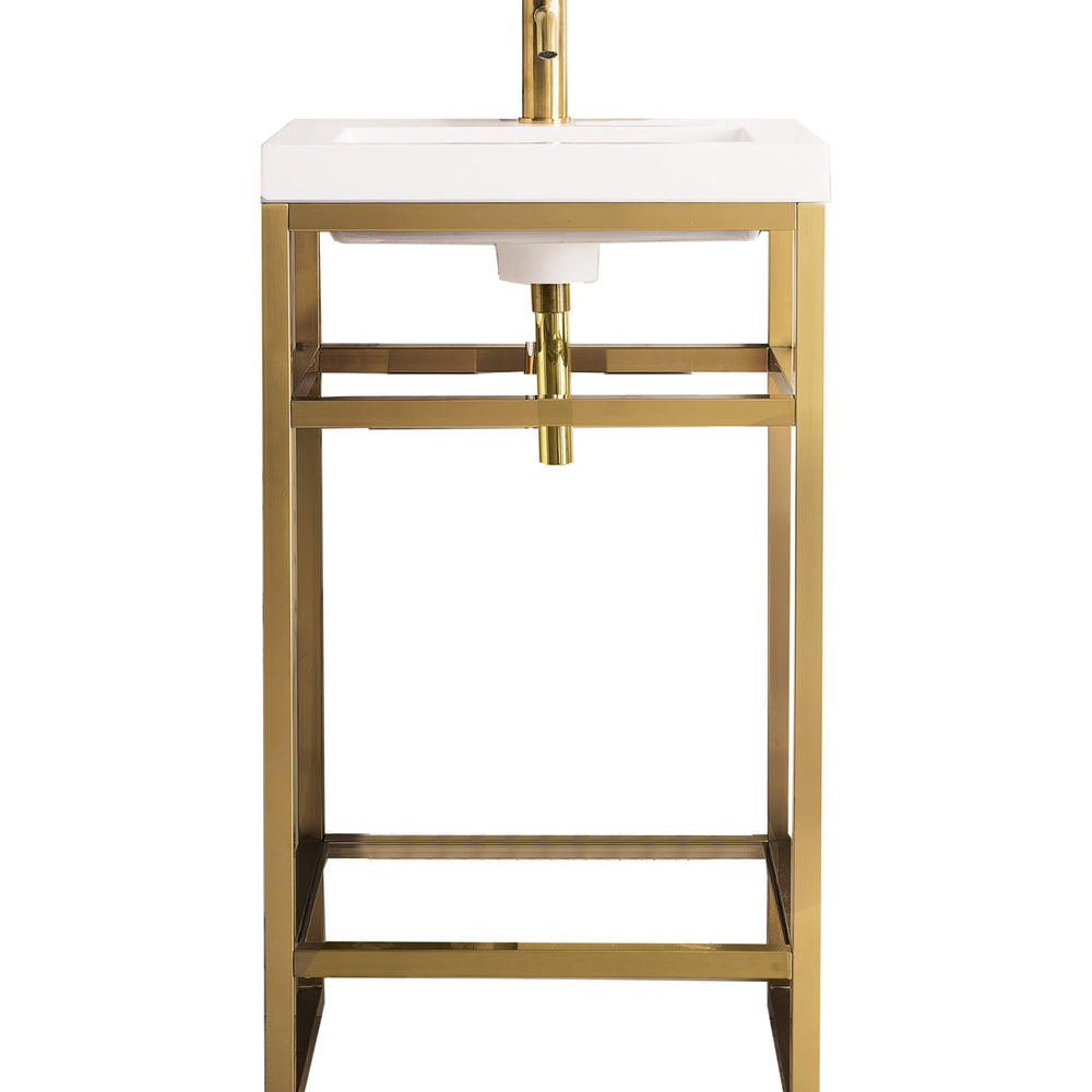 Boston 20" Stainless Steel Sink Console Single Vanity in Radiant Gold ...