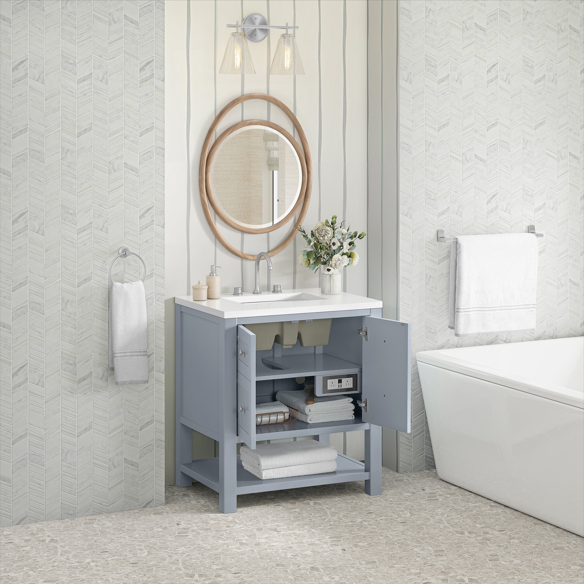 Breckenridge 30" Single Vanity in Serenity Blue – James Martin Vanities