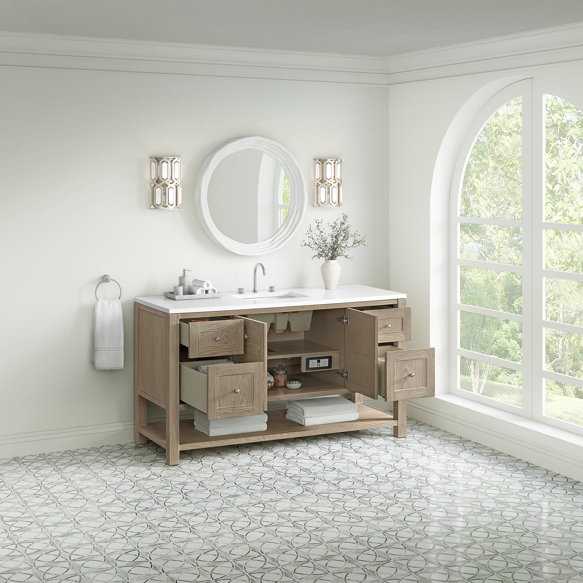 Breckenridge 60" Single Vanity in Whitewashed Oak – James Martin Vanities
