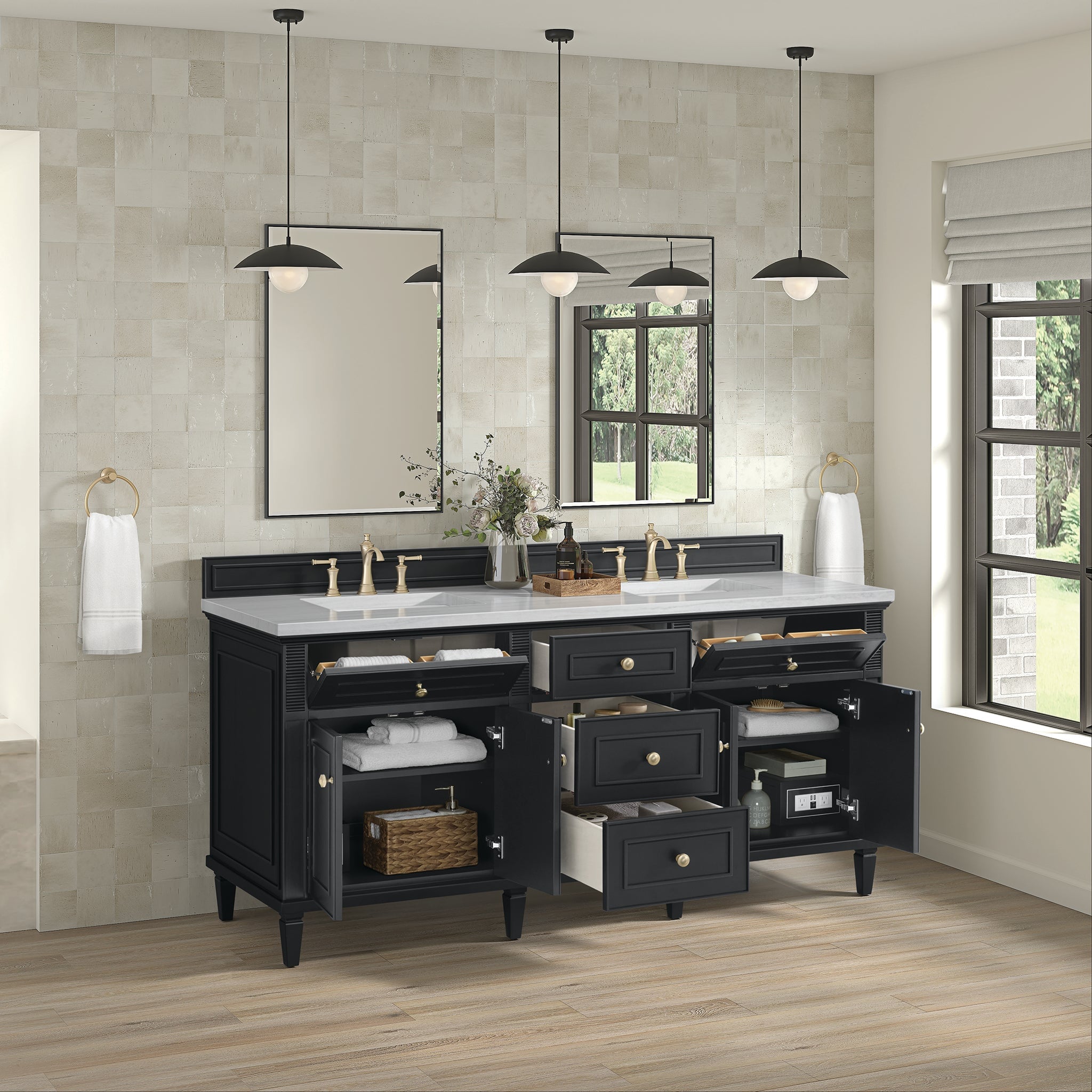 Lorelai 72" Double Vanity in Black Onyx – James Martin Vanities