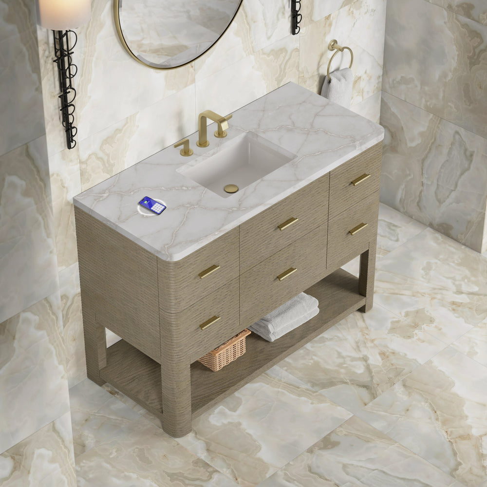 Lucian 48" Single Vanity in Pebble Oak – James Martin Vanities
