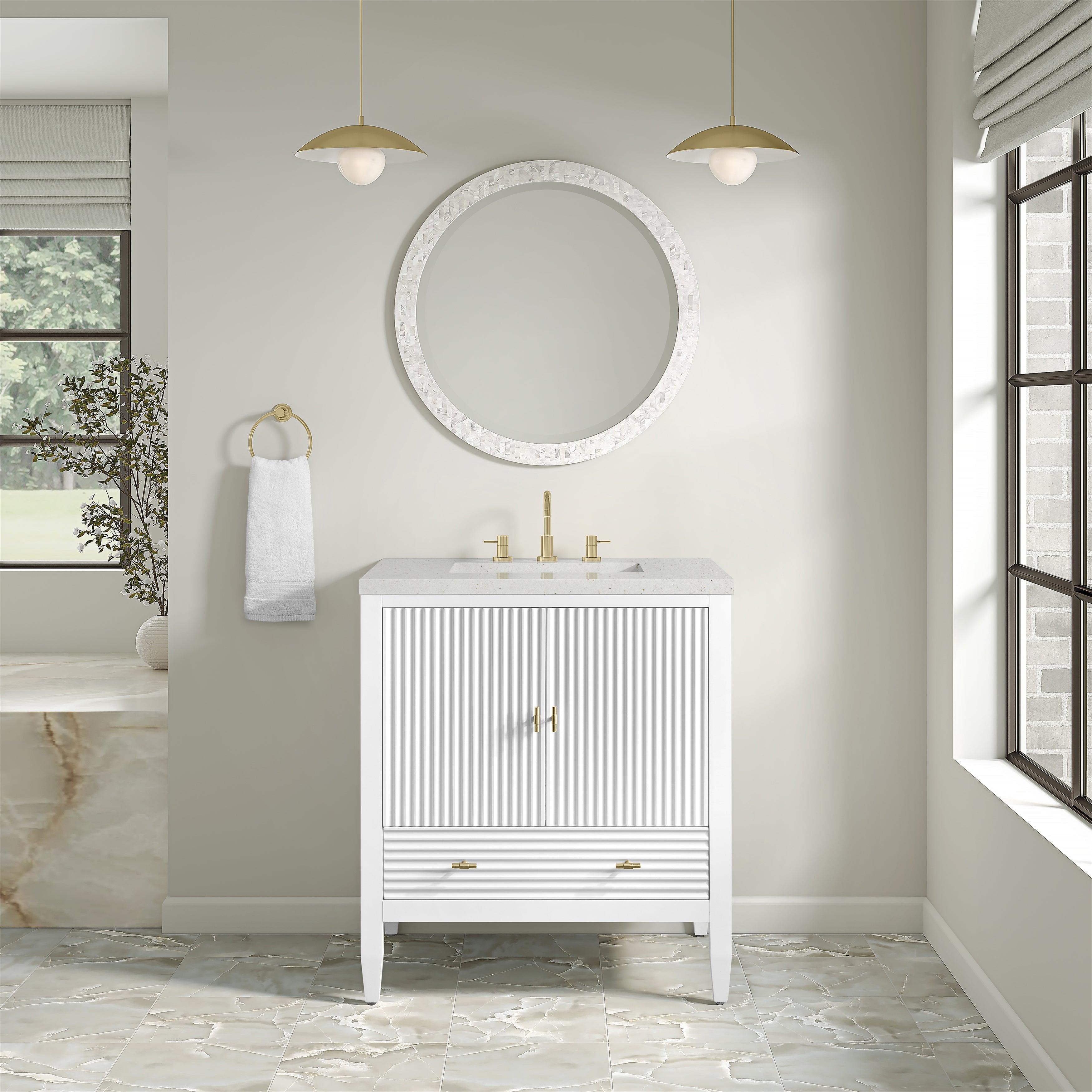 Myrrin 30" Single Vanity in Bright White – James Martin Vanities