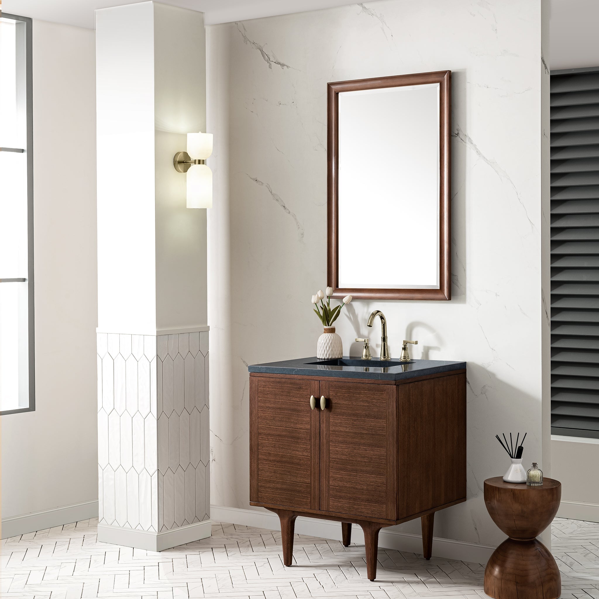 Amberly 30" Single Vanity in Mid-Century Walnut – James Martin Vanities