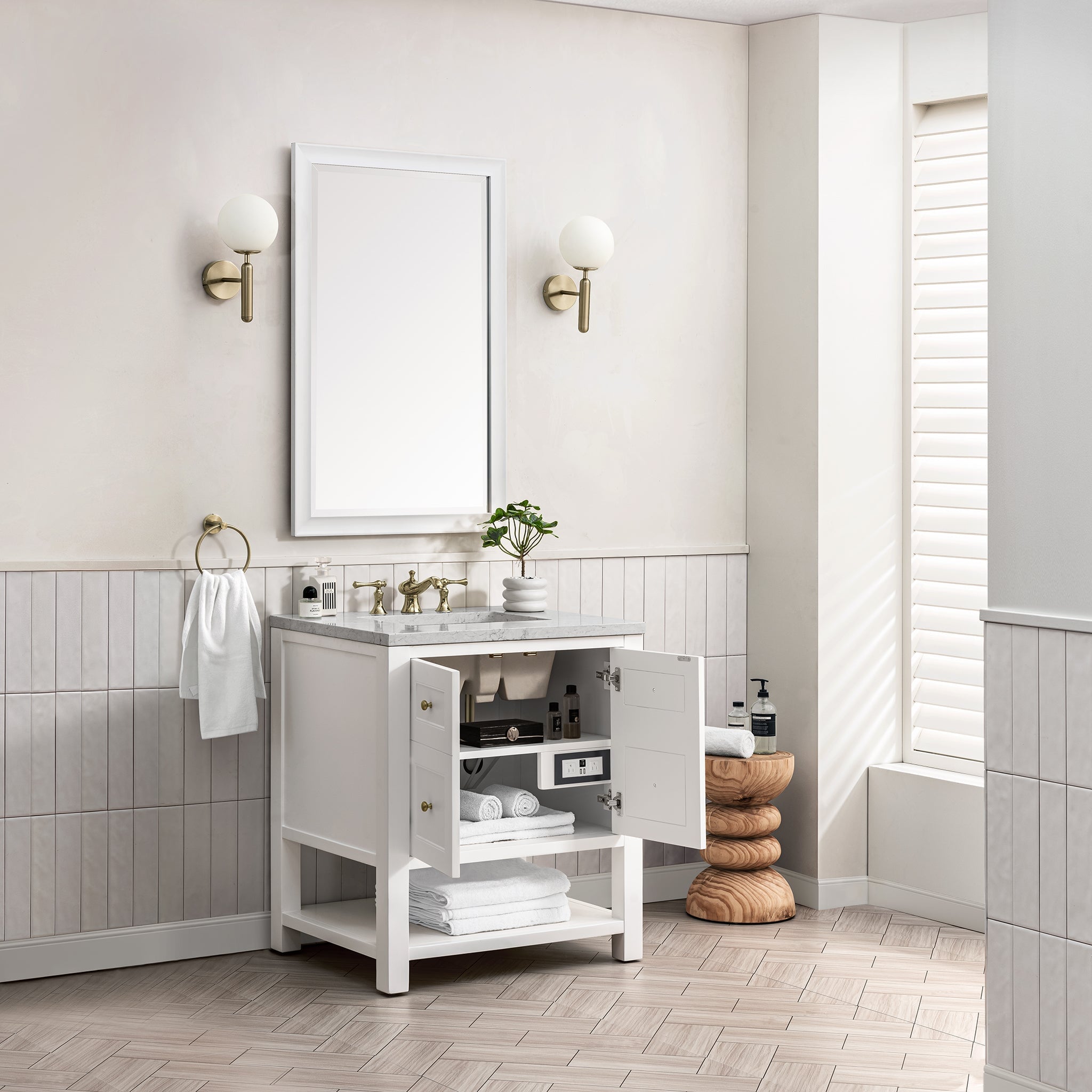 Breckenridge 30" Single Vanity in Bright White – James Martin Vanities