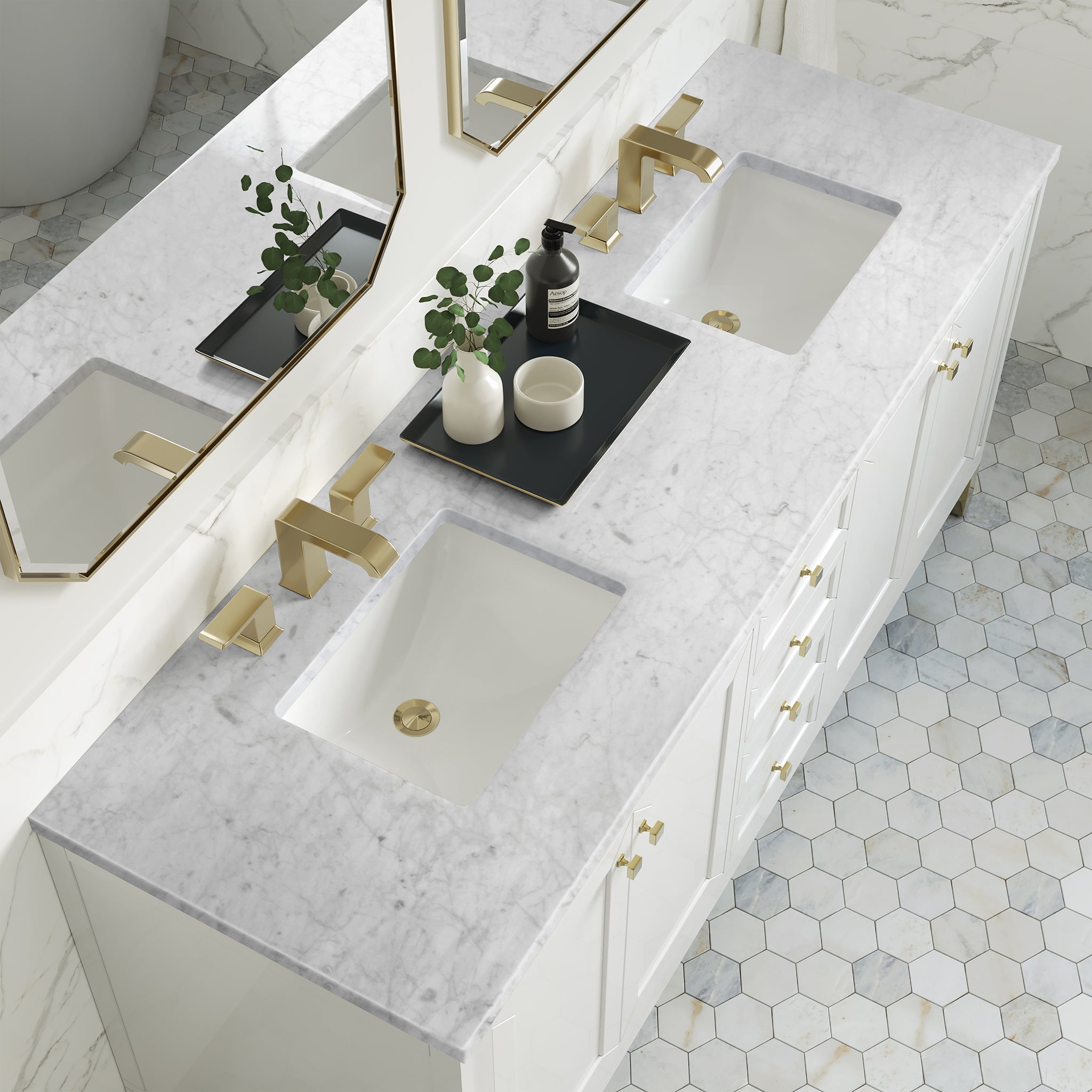 White Marble Bathroom Sink